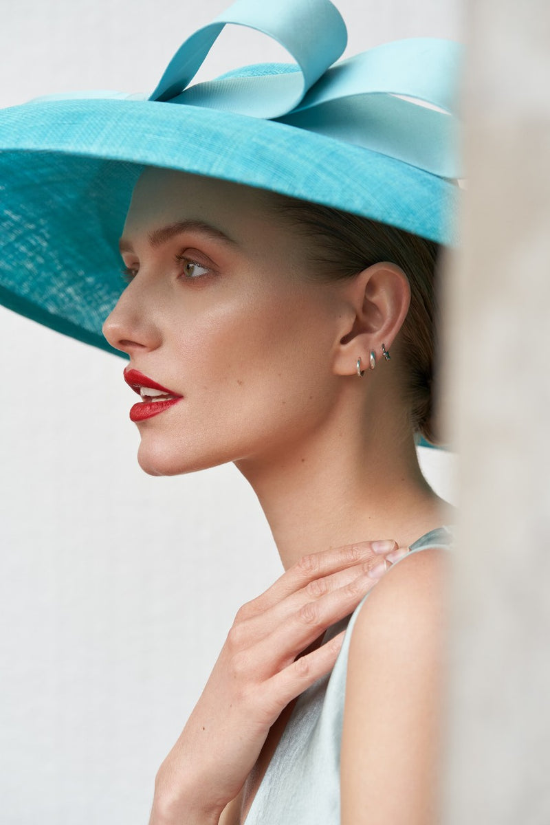 AUDREY wide bride hat with bow – Filipa Cardoso Millinery