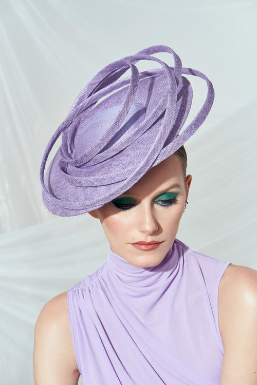 SATURN disc fascinator hat – Filipa Cardoso Millinery
